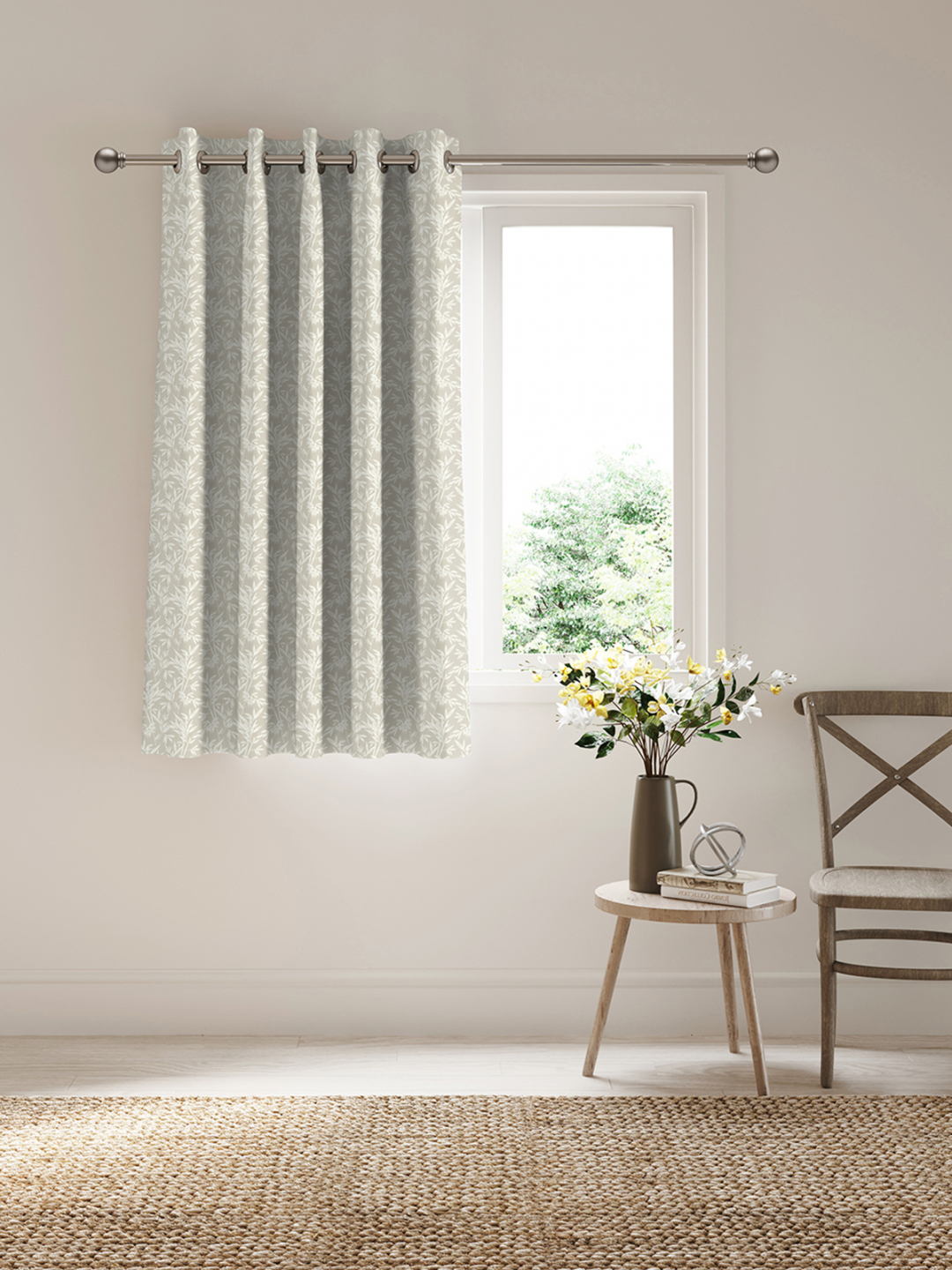 Velinor_window 5 Ft grey - 135 cm x 160 cm in | D'Decor
